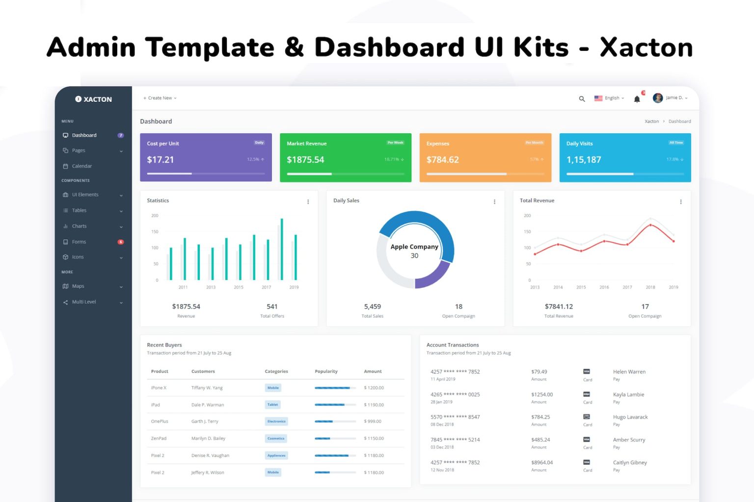 Admin Templates and Dashboard UI Kits- Xacton