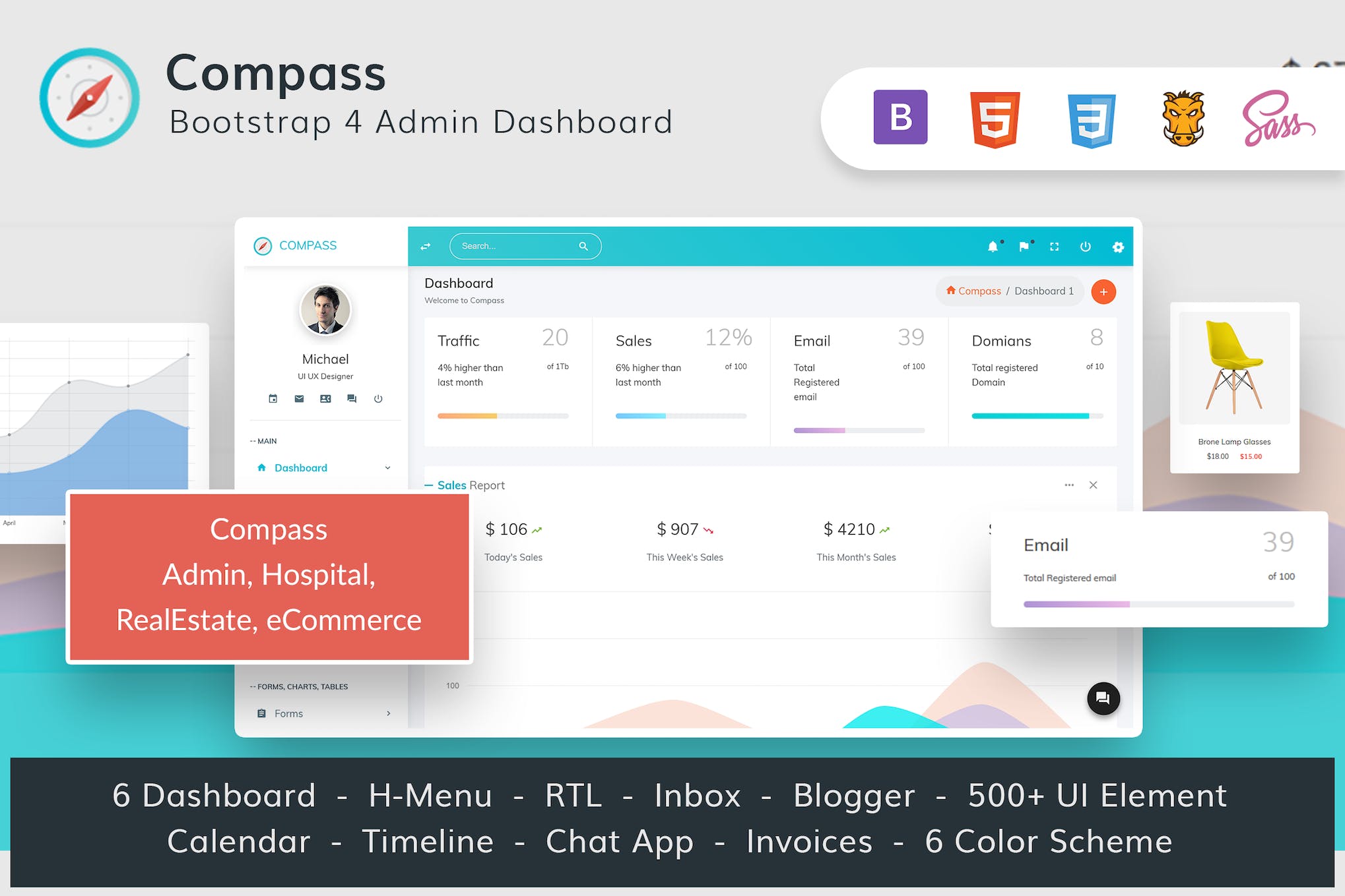 Compass Bootstrap multipurpose Admin Template