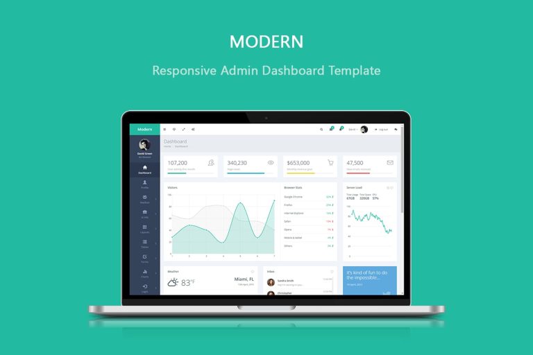 Modern - Responsive Admin Dashboard Template- Download for Wordpress