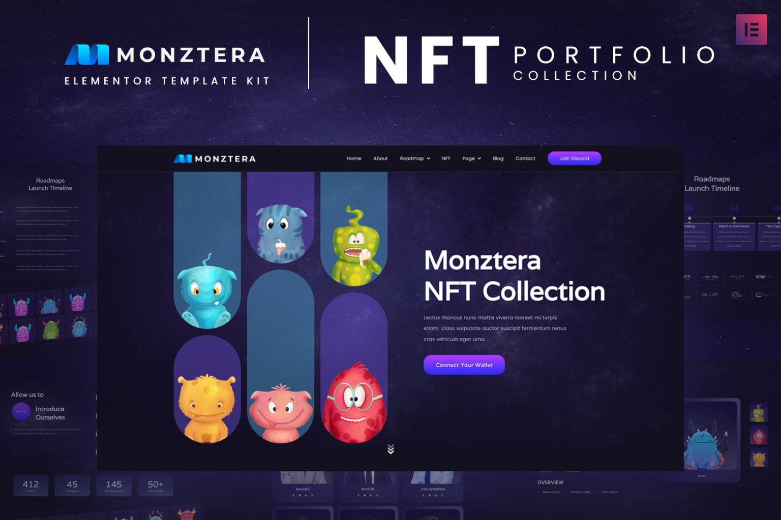 Monztera- NFT Portfolio Elementor Template Kit
