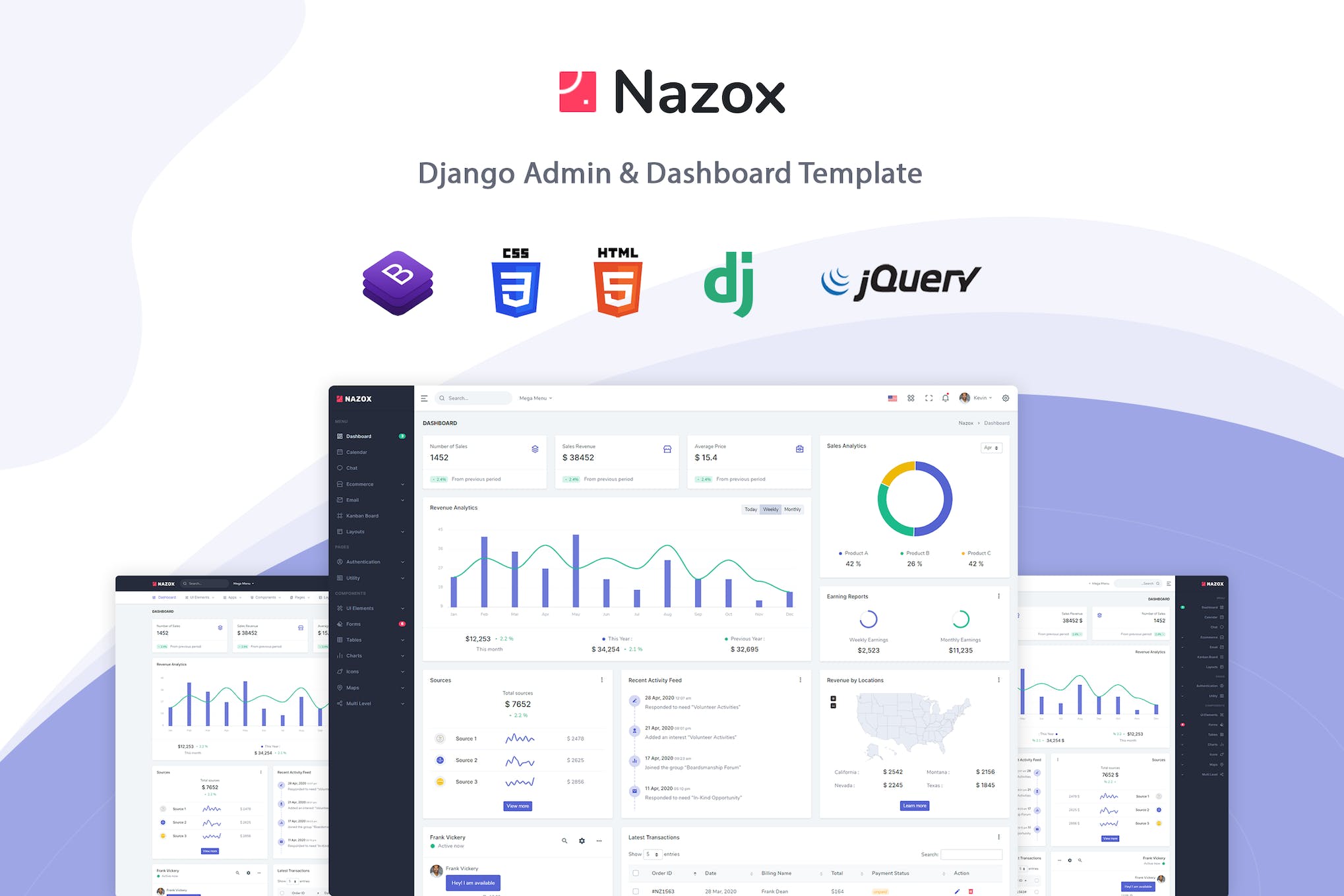 Nazox- Django Admin and Dashboard Template