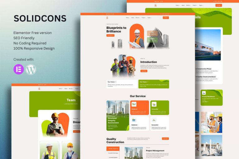 Solidcons- Construction And Industry Elementor Template Kit