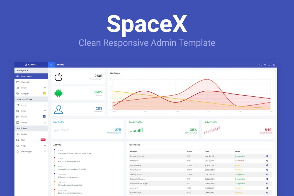 SpaceX - Bootstrap Admin Template- Download for Wordpress