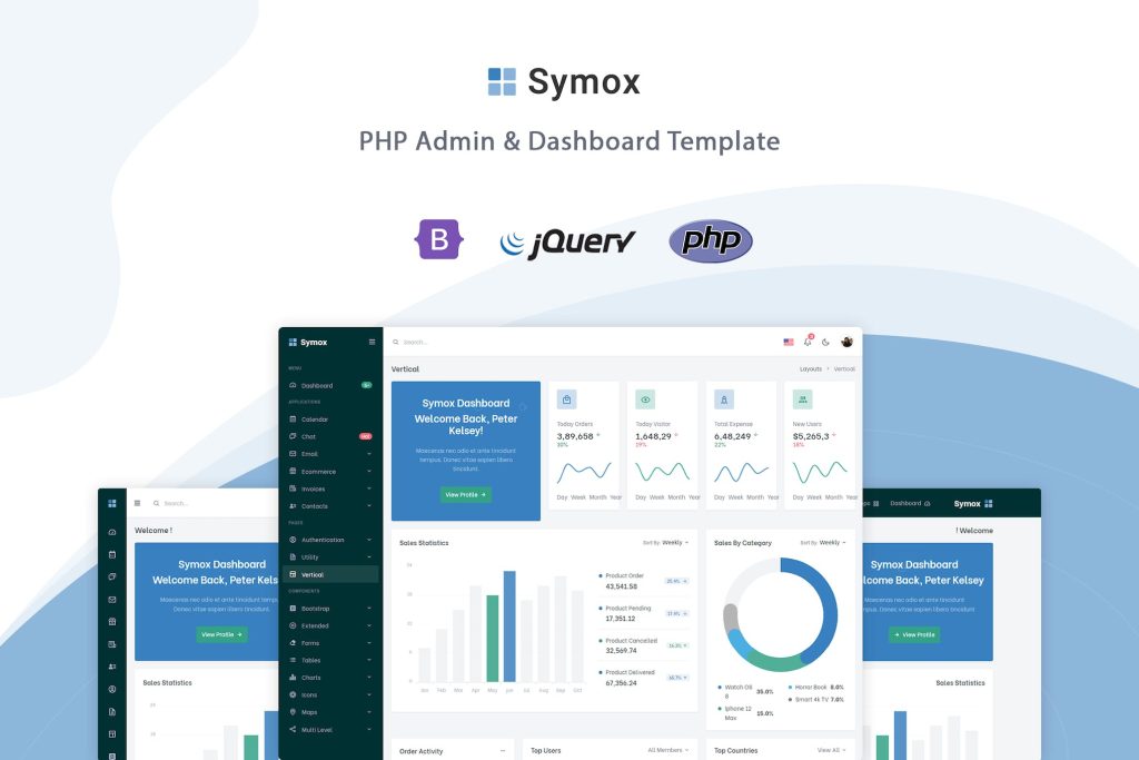 Symox - PHP Admin & Dashboard Template- Download for Wordpress