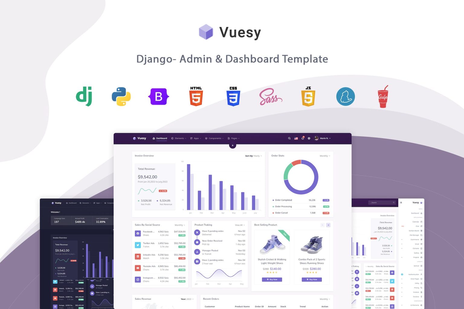 Adminbite Angular 10 Dashboard Template- Download for Wordpress