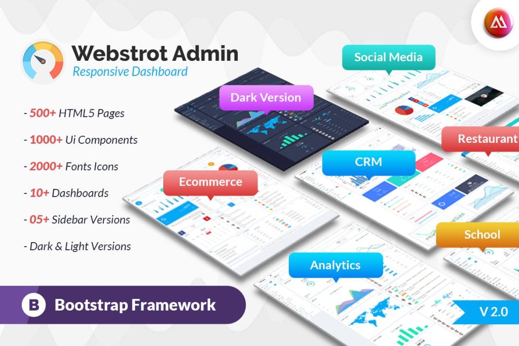 Webstrot Admin Panel Bootstrap Dashboard Template- Download for Wordpress