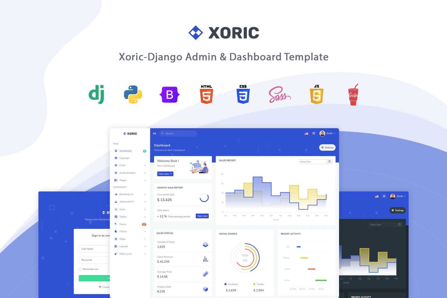 Xoric- Django Admin and Dashboard Template