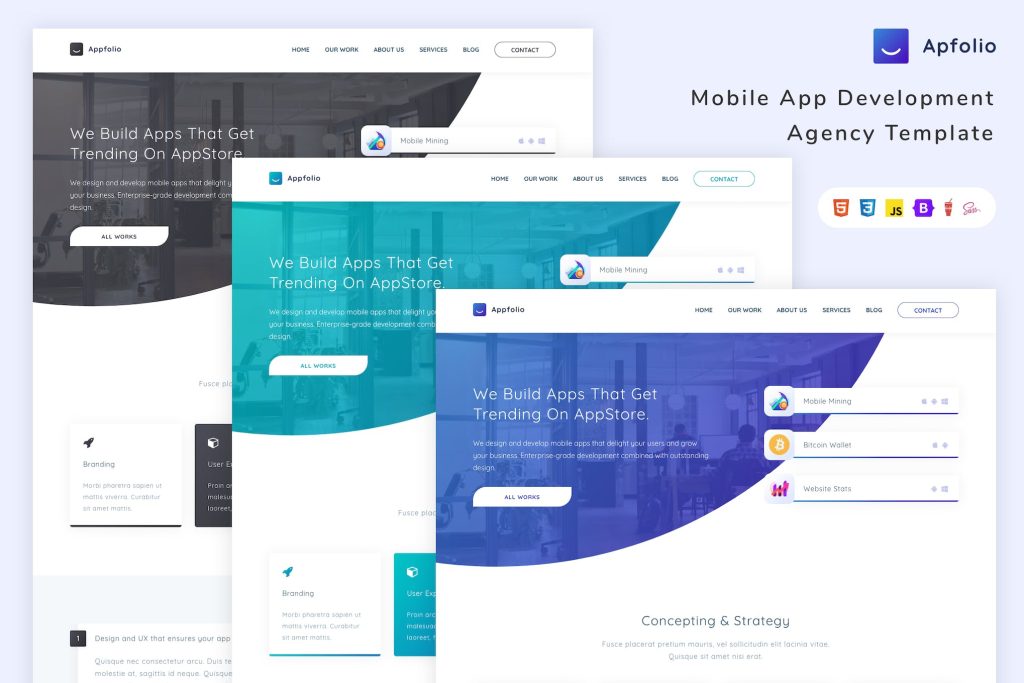 Apfolio - Mobile App Development Agency Template- Download for Wordpress