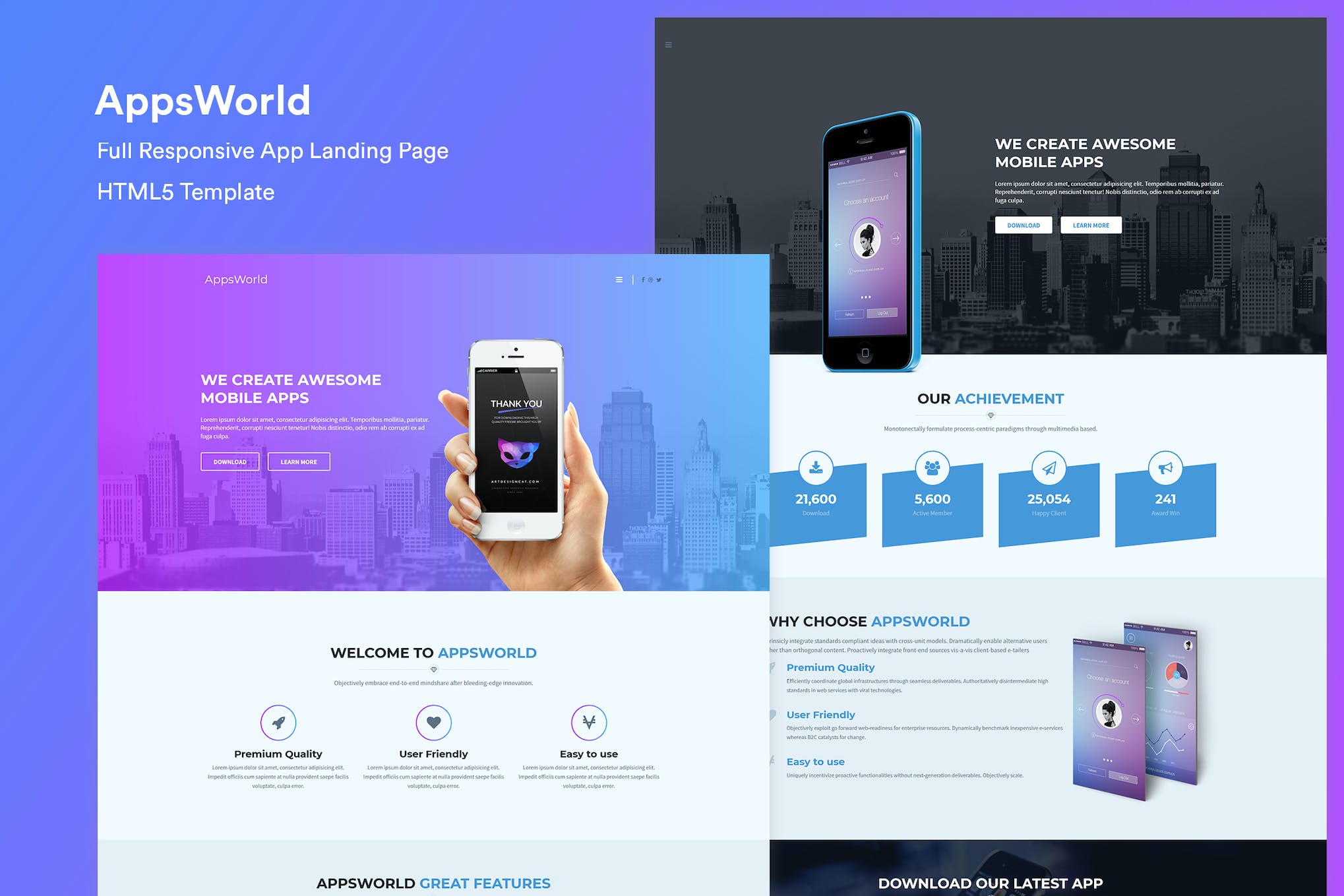 App Landing Page HTML Template- Download for Wordpress