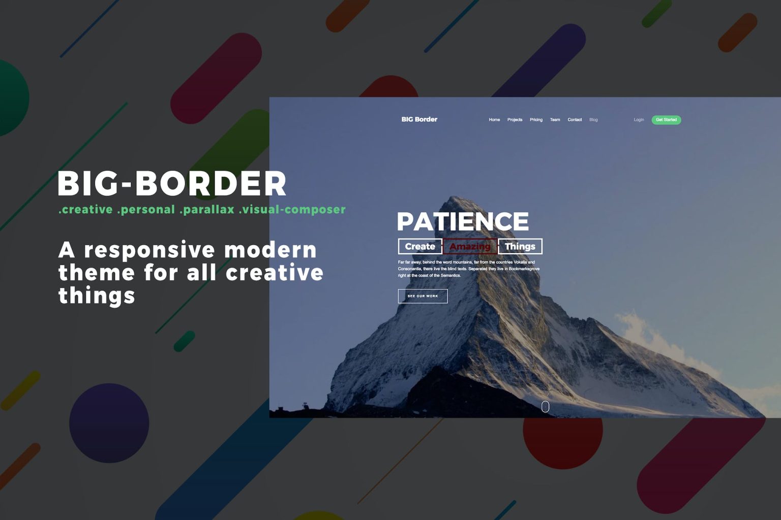 Big Border - Onepage Portfolio Bootstrap Portfolio- Download for Wordpress