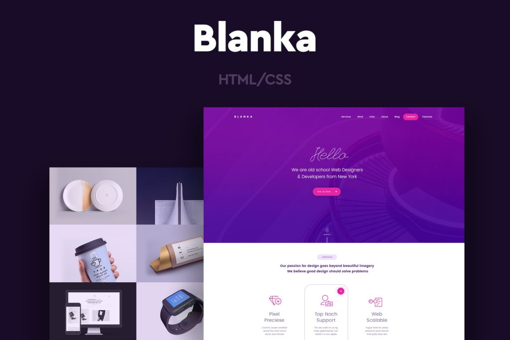 Blanka - One Page HTML Template- Download for Wordpress