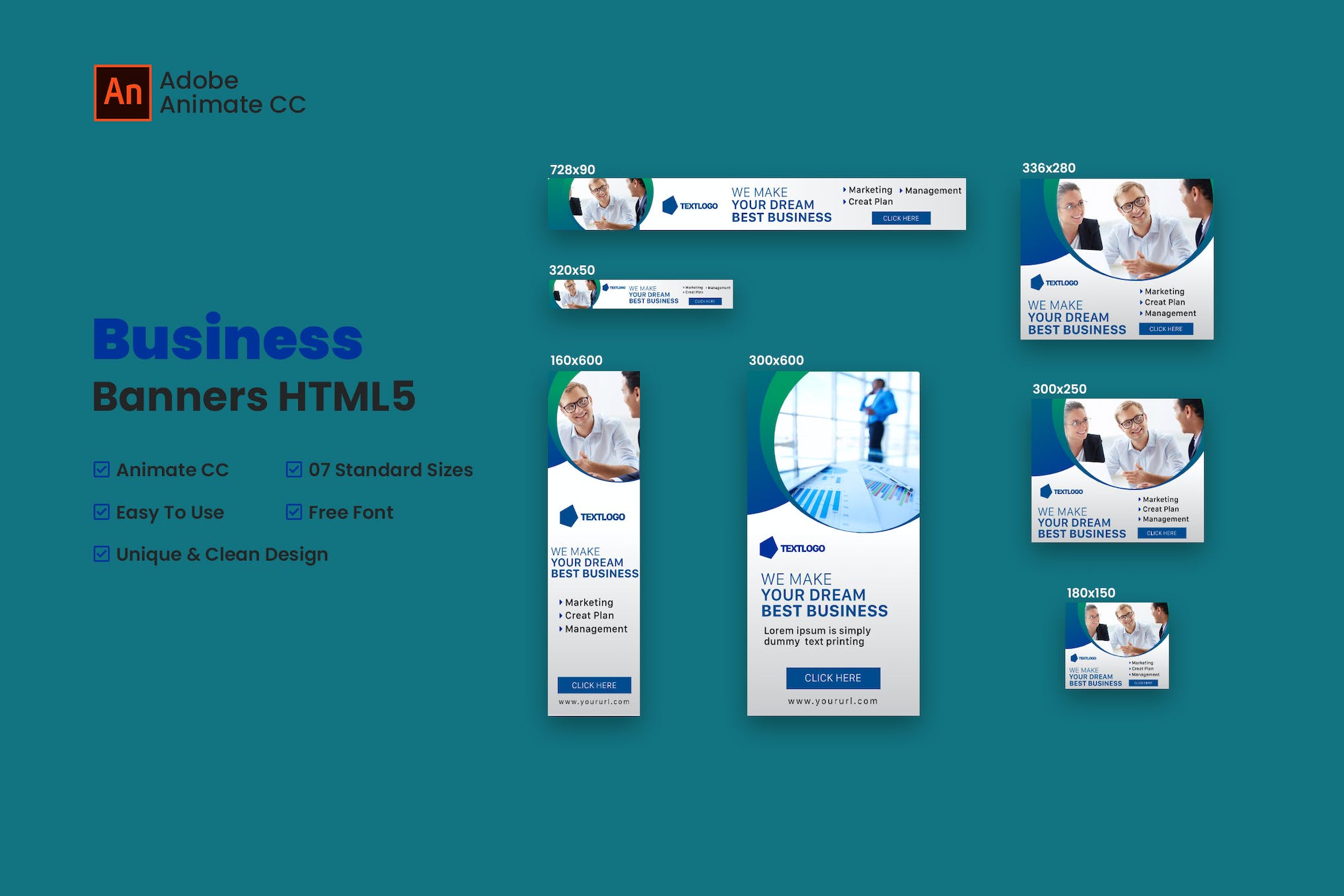 Business Web Banners Ad HTML - Animate CC