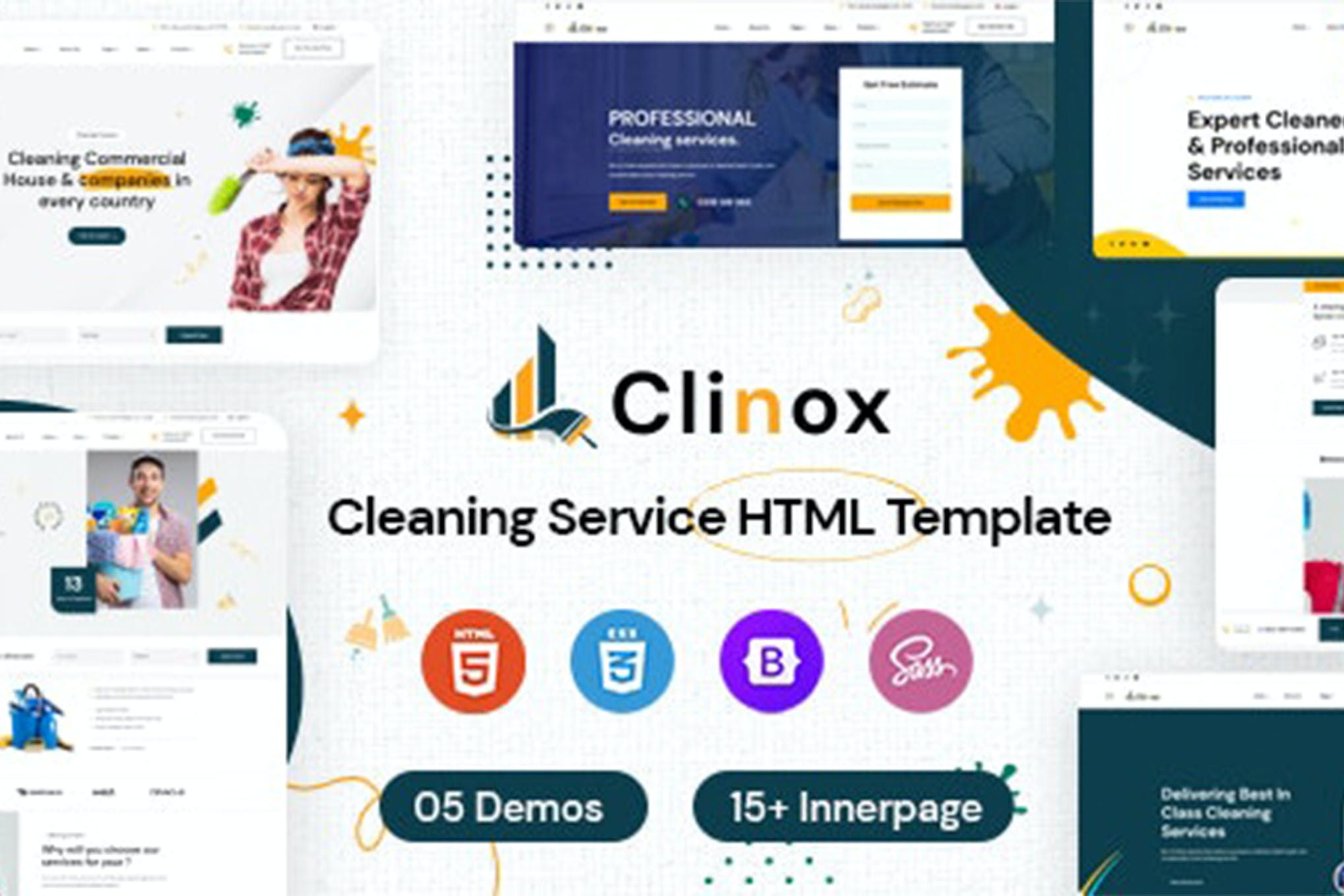 Clinox - Cleaning Services HTML Template- Download for Wordpress