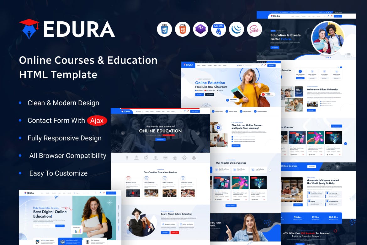 Edura – Online Courses & Education HTML Template