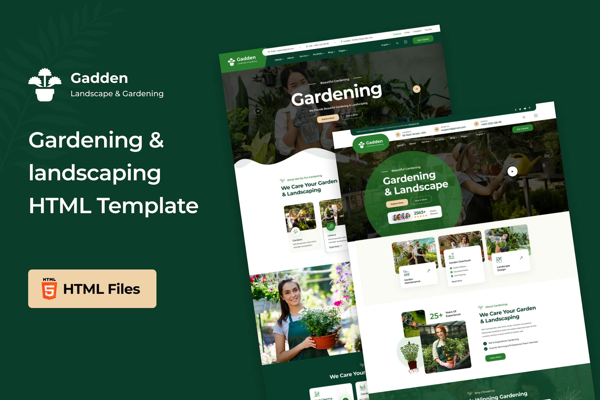 Gadden - Garden & Landscaping HTML Template- Download for Wordpress