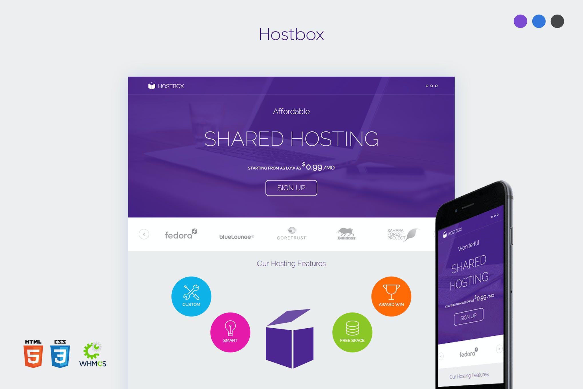 Hostbox WHMCS & HTML Landing Page