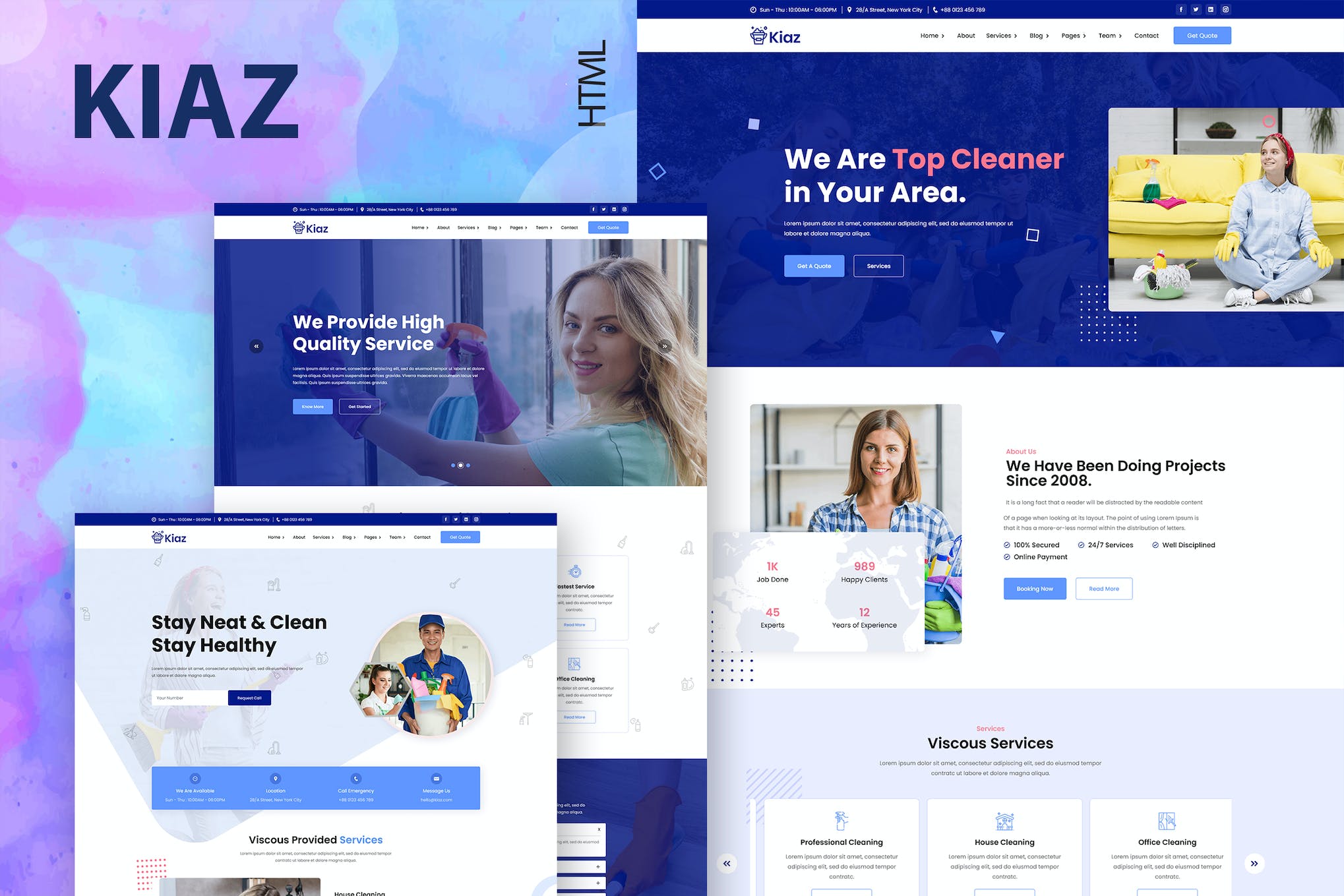 Kiaz - Angular Cleaning & Disinfecting Services- Download for Wordpress