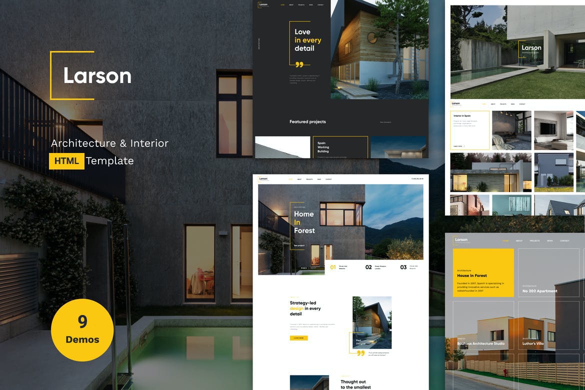 Larson | Architecture & Interior HTML template- Download for Wordpress