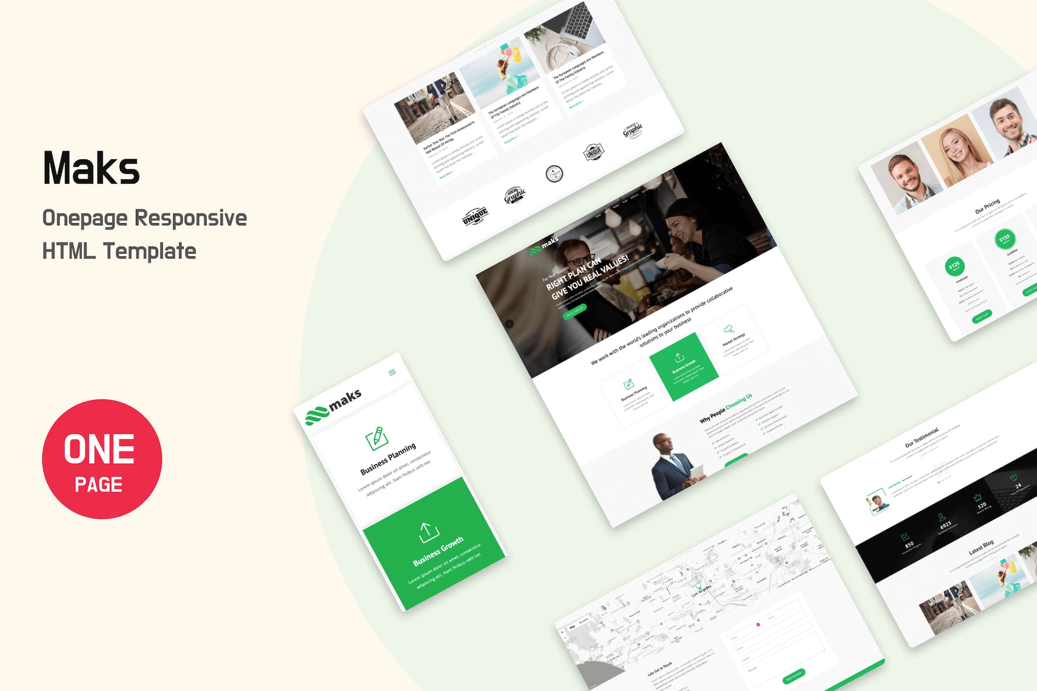 Maks - Onepage Responsive HTML Template- Download for Wordpress