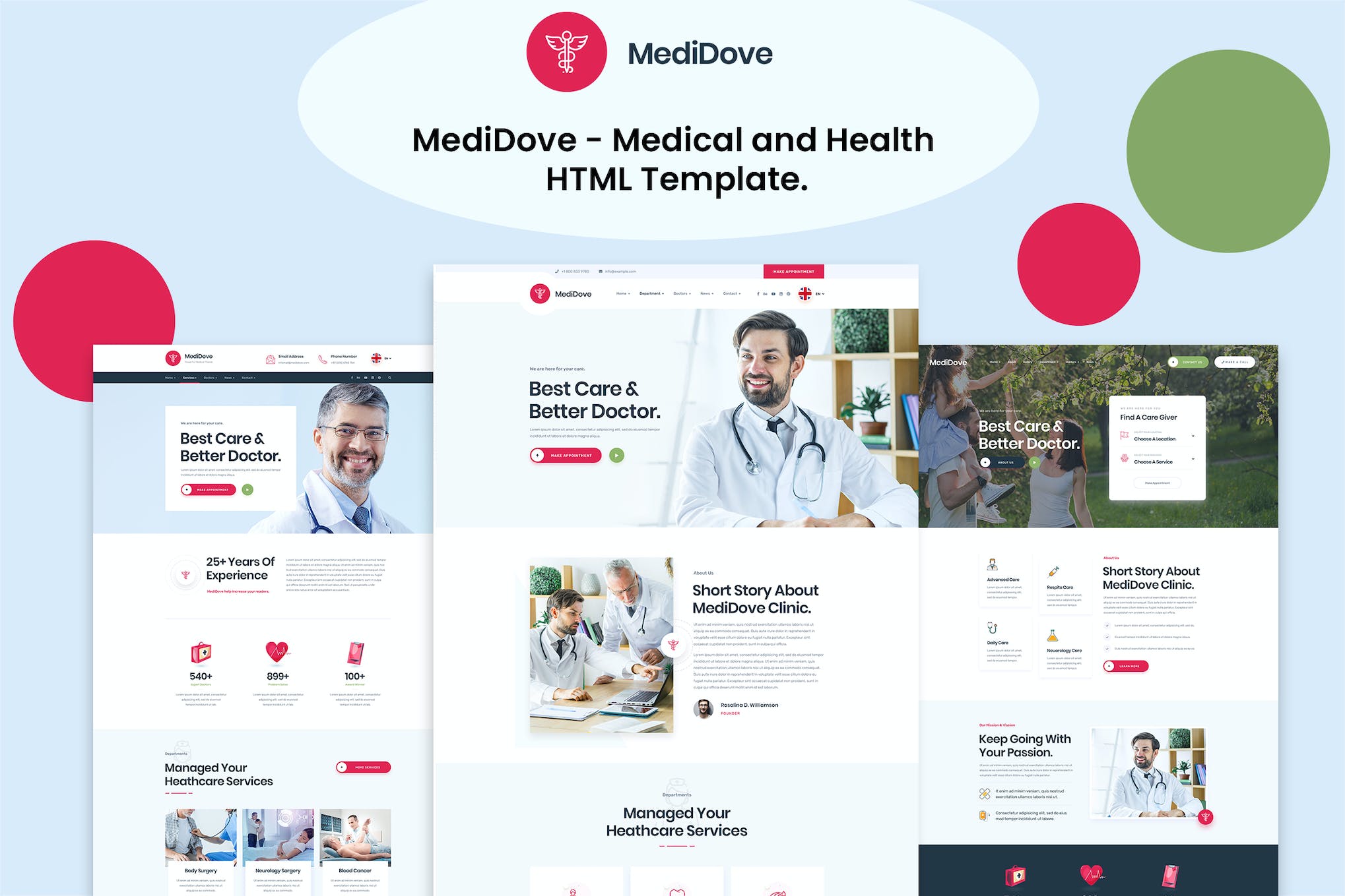 MediDove - Medical and Health HTML Template- Download for Wordpress
