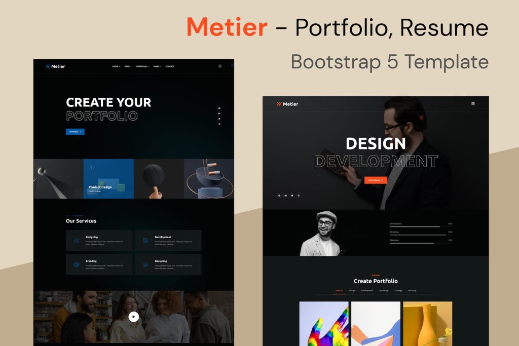 Metier - Portfolio & Resume Bootstrap Template
