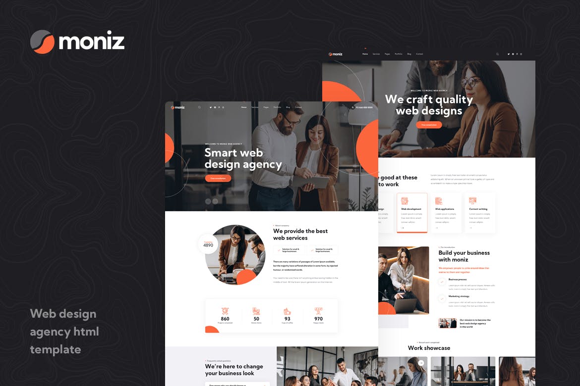 Moniz - Web Design Agency HTML Template- Download for Wordpress