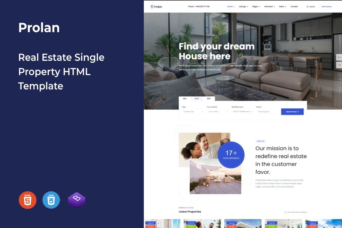 Prolan : Real Estate Single Property HTML Template- Download for Wordpress