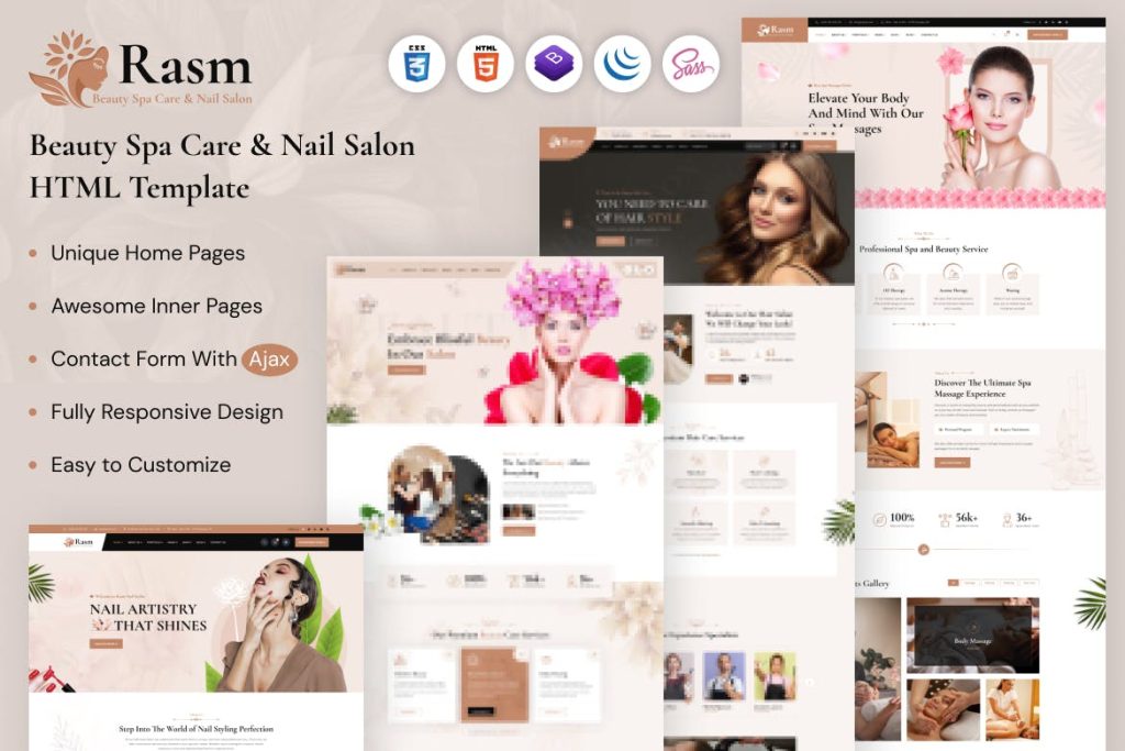 Rasm – Beauty Spa Care & Nail Salon HTML Template- Download for Wordpress