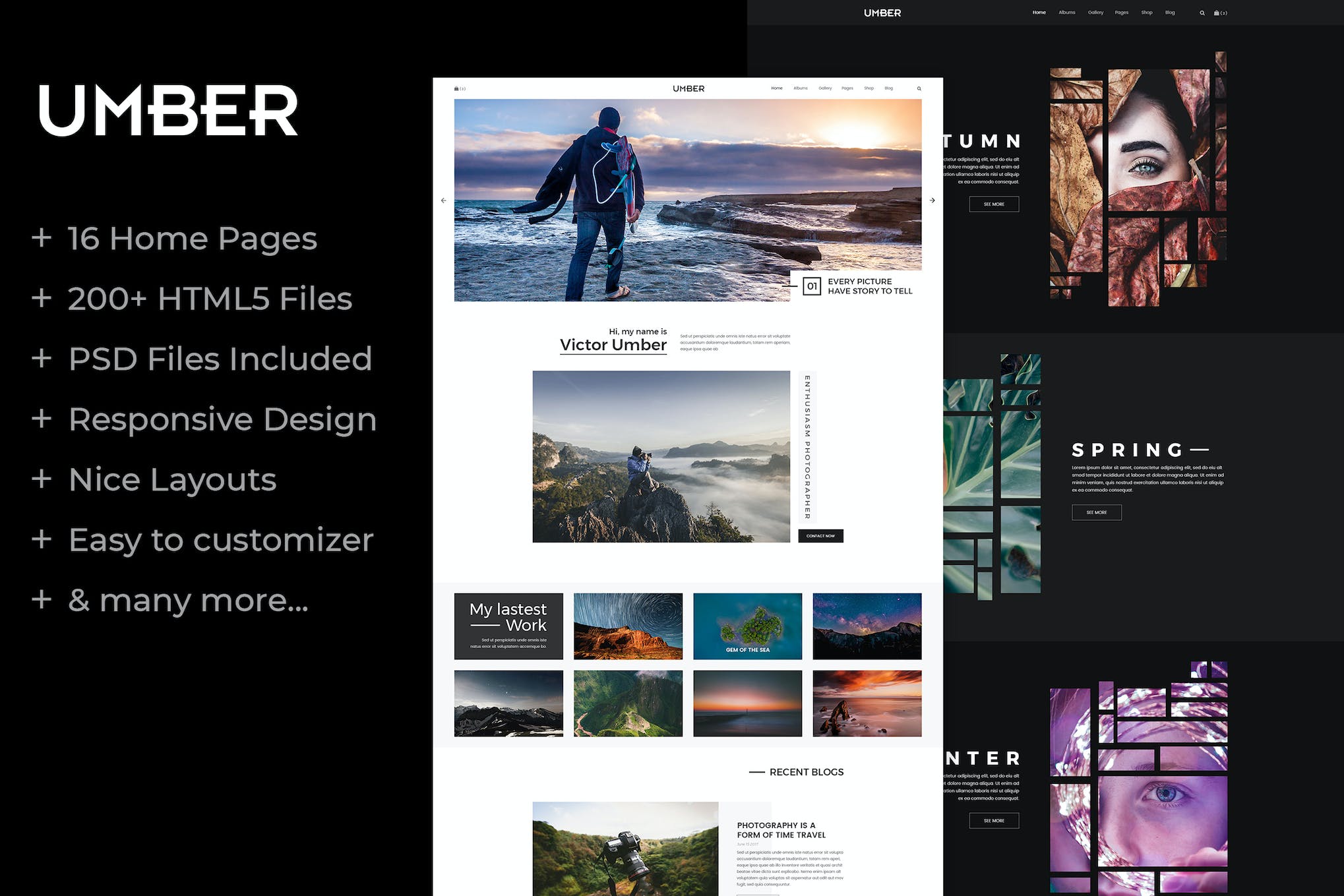 Umber | Photography HTML Template- Download for Wordpress