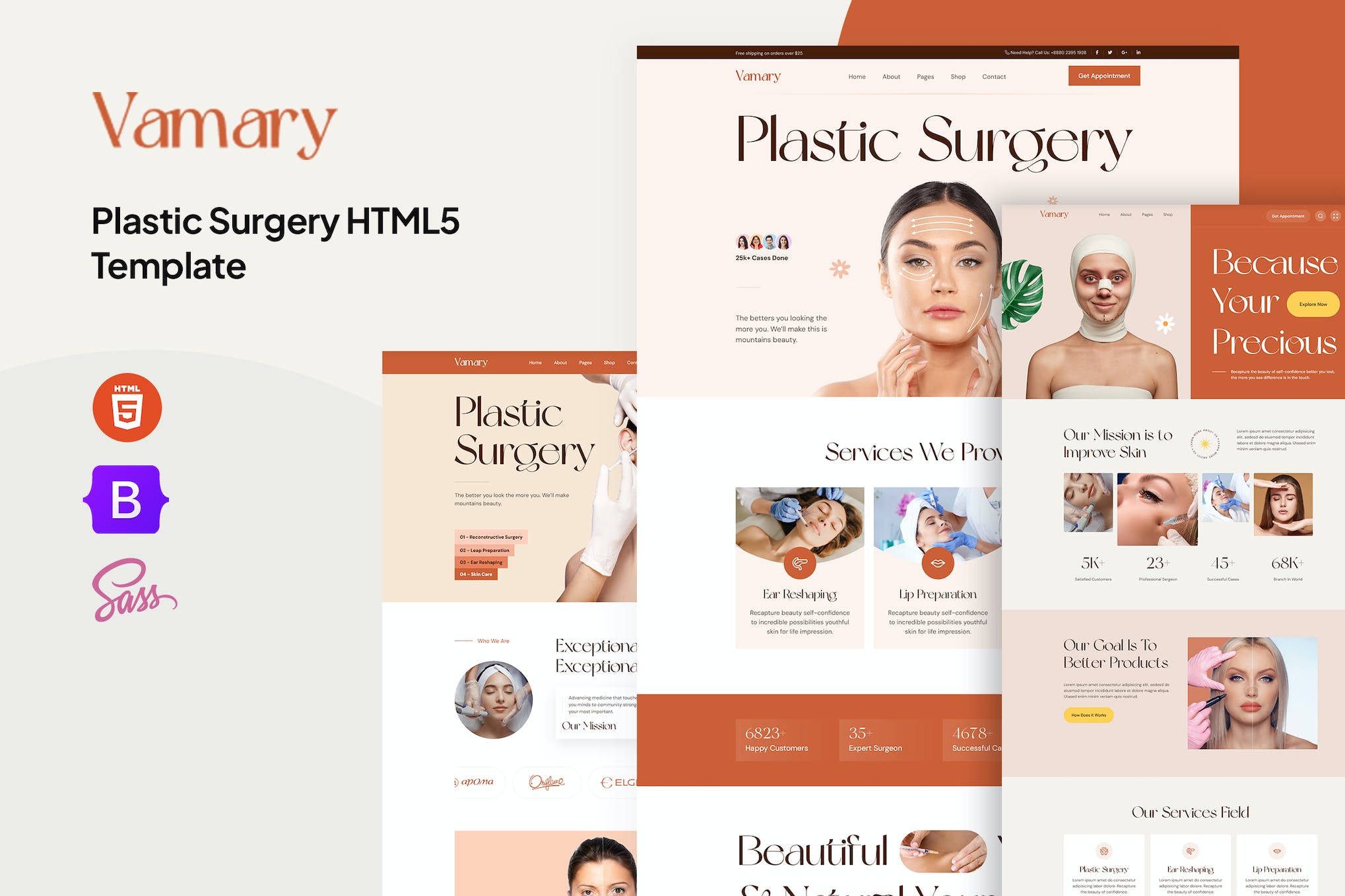 Vamary - Plastic Surgery HTML Template- Download for Wordpress