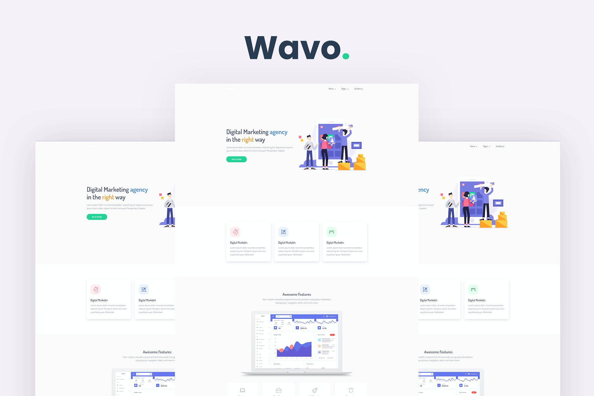 Wavo - Responsive Bootstrap SaaS, Startup & WebAp- Download for Wordpress