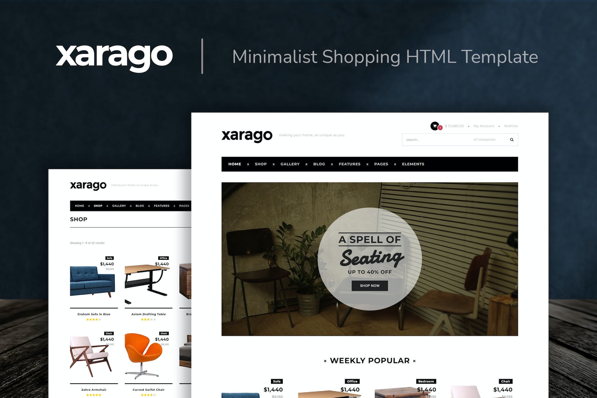 Xarago - Minimalist Shopping HTML Template- Download for Wordpress