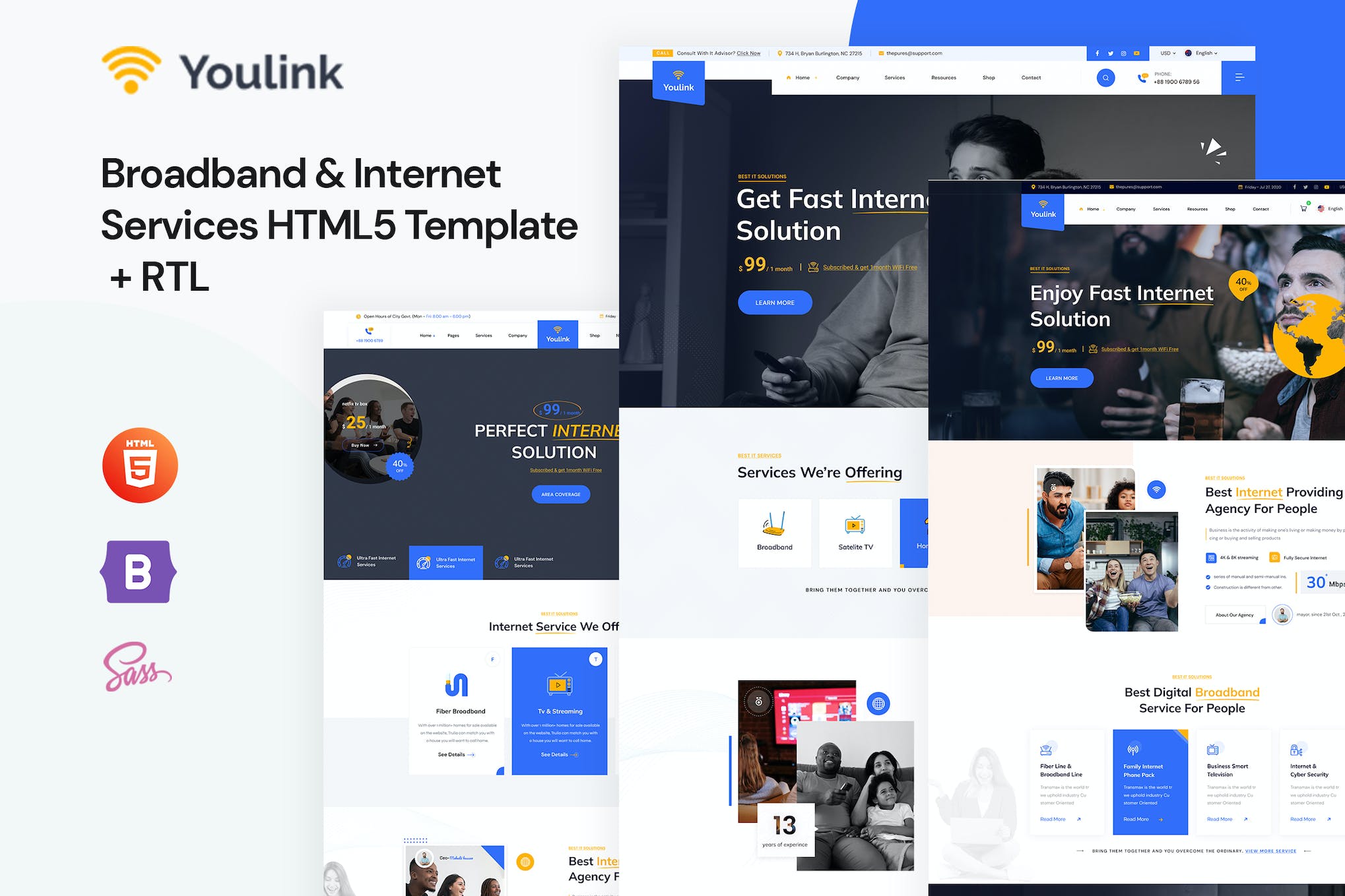 Youlink - Broadband & Internet Services Template- Download for Wordpress