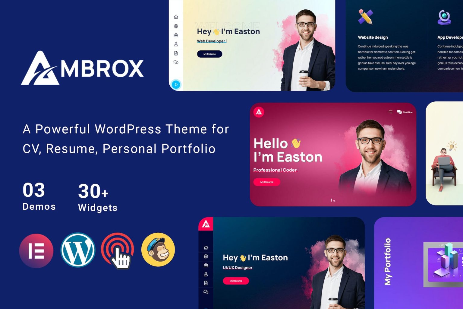 Ambrox- Personal Portfolio Resume 1.0 WordPress Theme