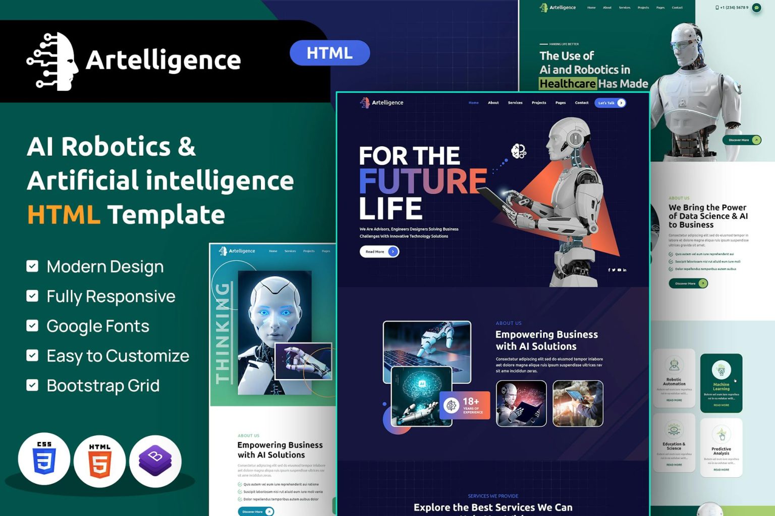 Artelligence - AI & Robotics HTML Template