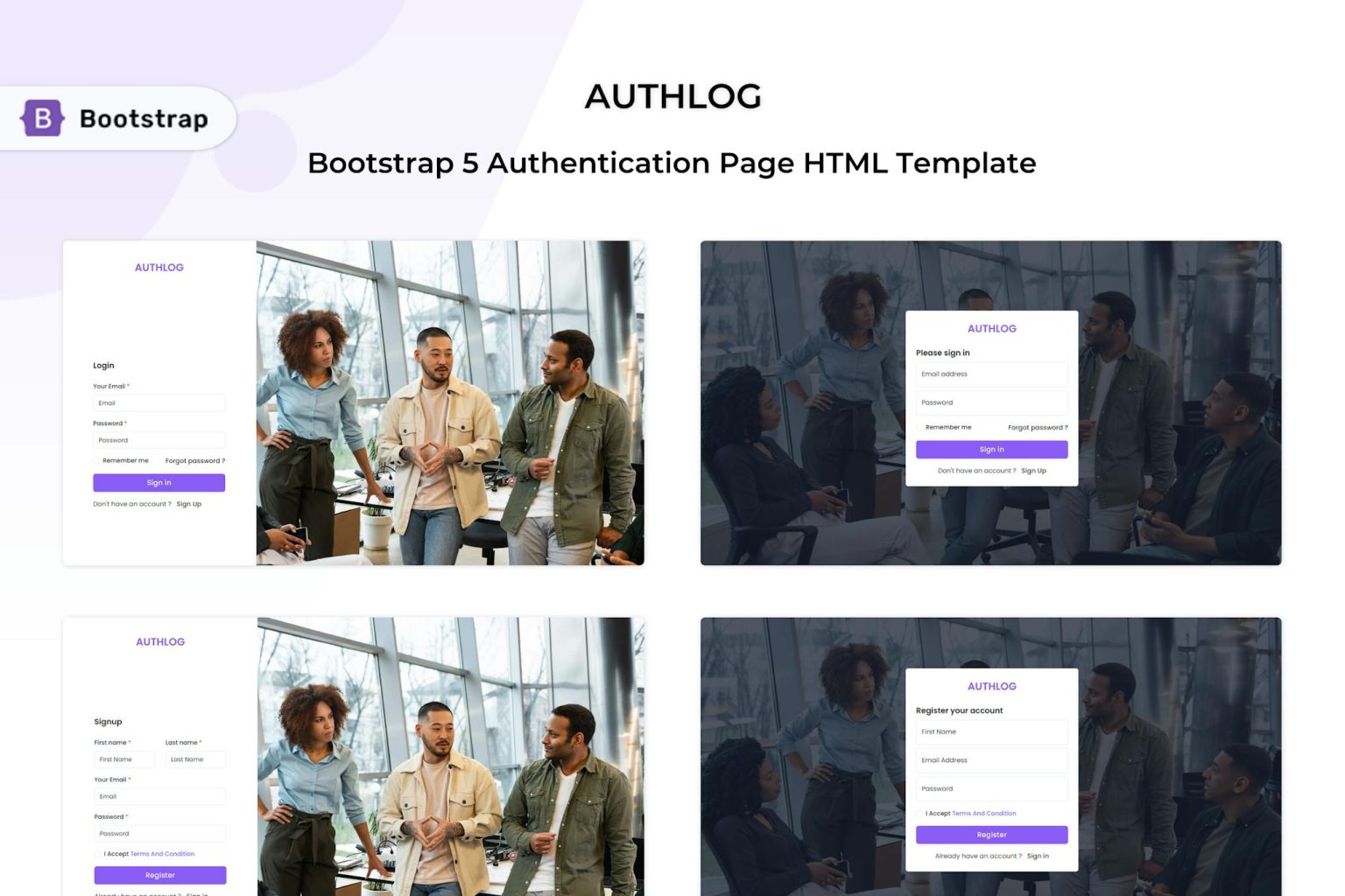 Authlog - Bootstrap Authentication Template