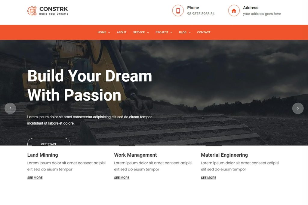 Constrk - Building construction HTML Template- Download for Wordpress