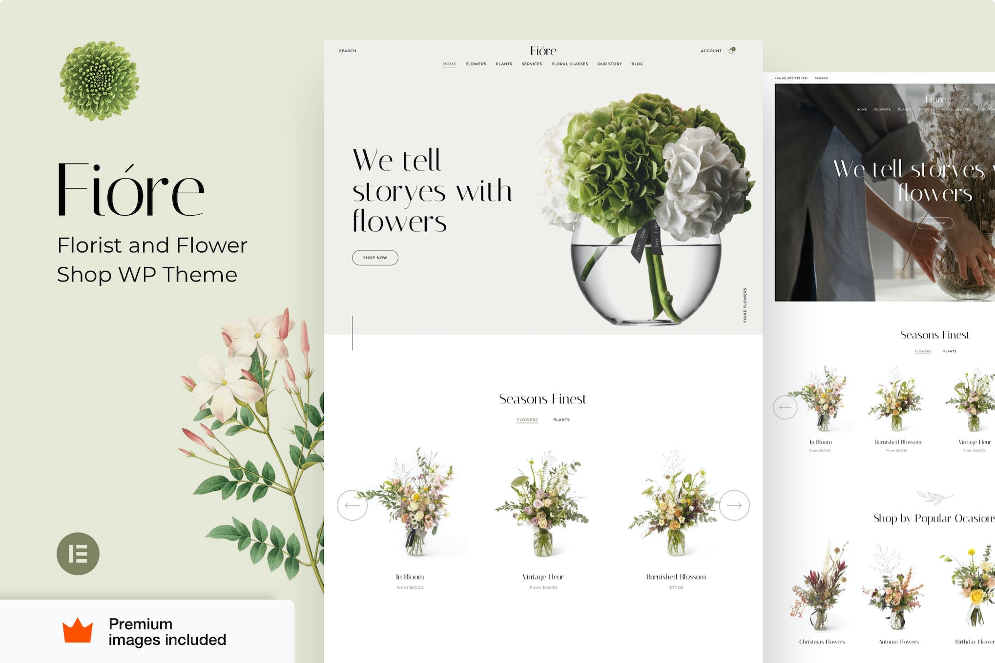 Fiore - Flower Shop and Florist Elementor Pro 3.6- Download for Wordpress