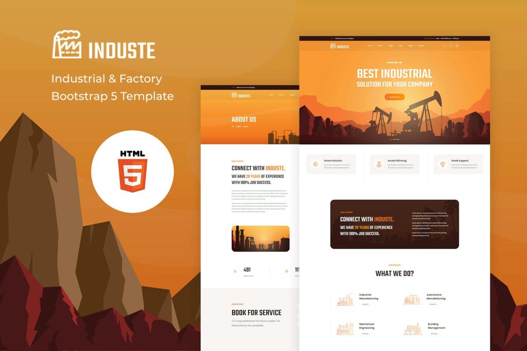 Induste - Industrial & Factory Bootstrap Template- Download for Wordpress