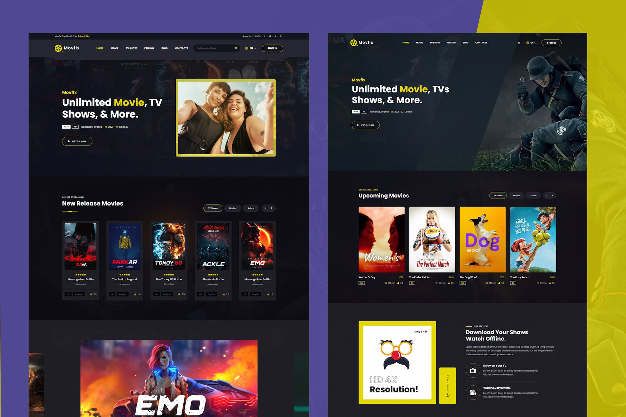 Movflx - Video Production and Movie HTML Template