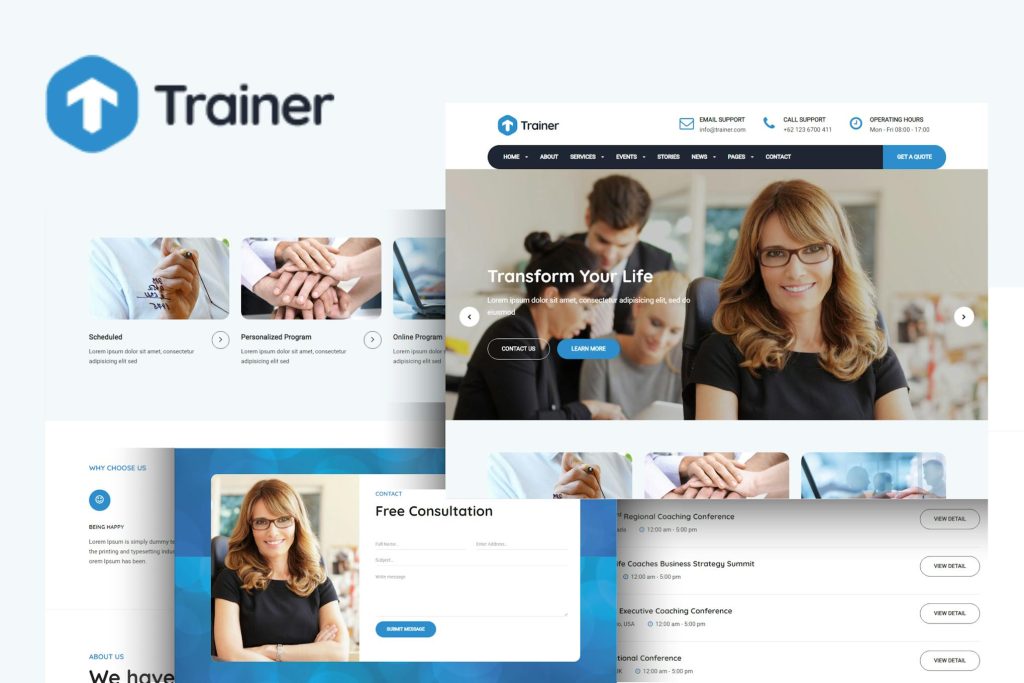 Trainer - Mentor and Coach HTML Template- Download for Wordpress
