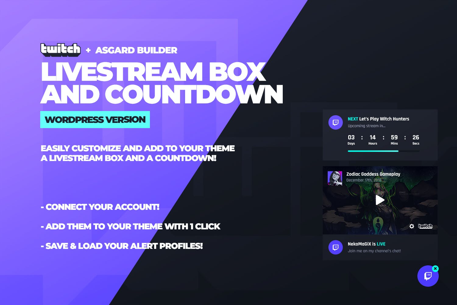 Twitch LiveStream Box and Countdown Plugin 1.1.1