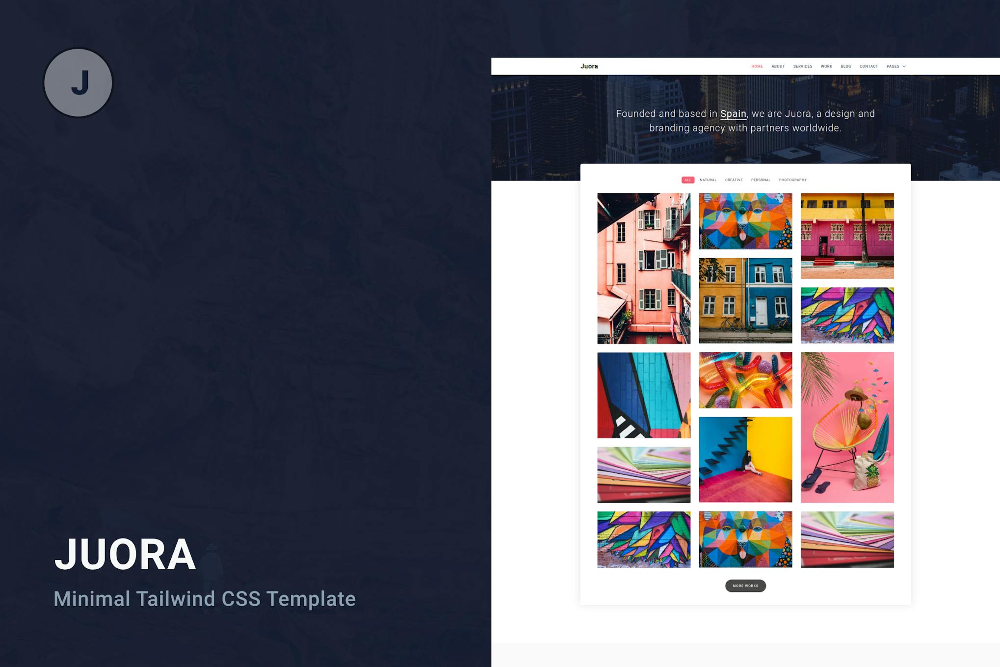 Minimal Tailwind CSS 3 Template - Juora
