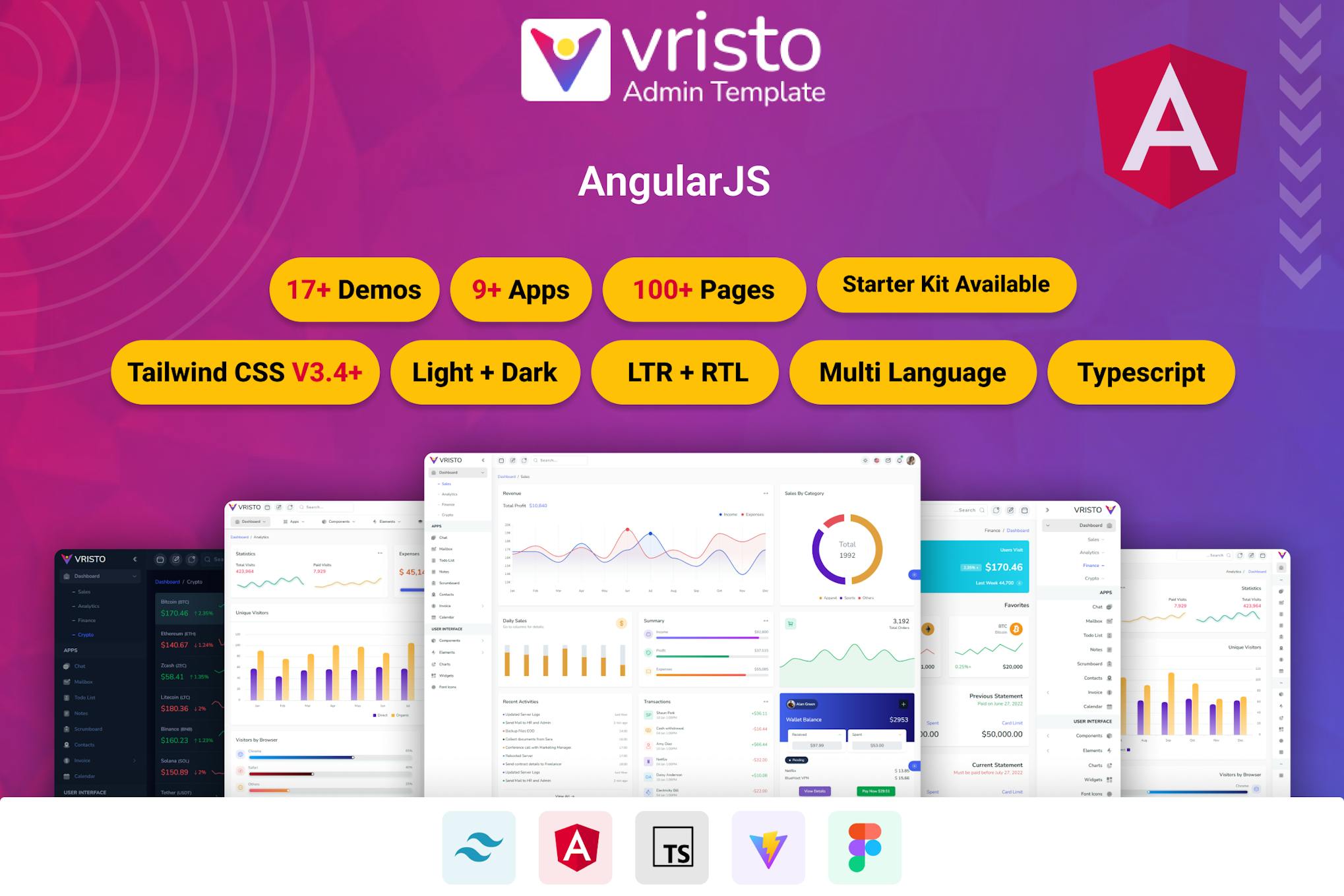 Vristo – Tailwind Angular Admin Template