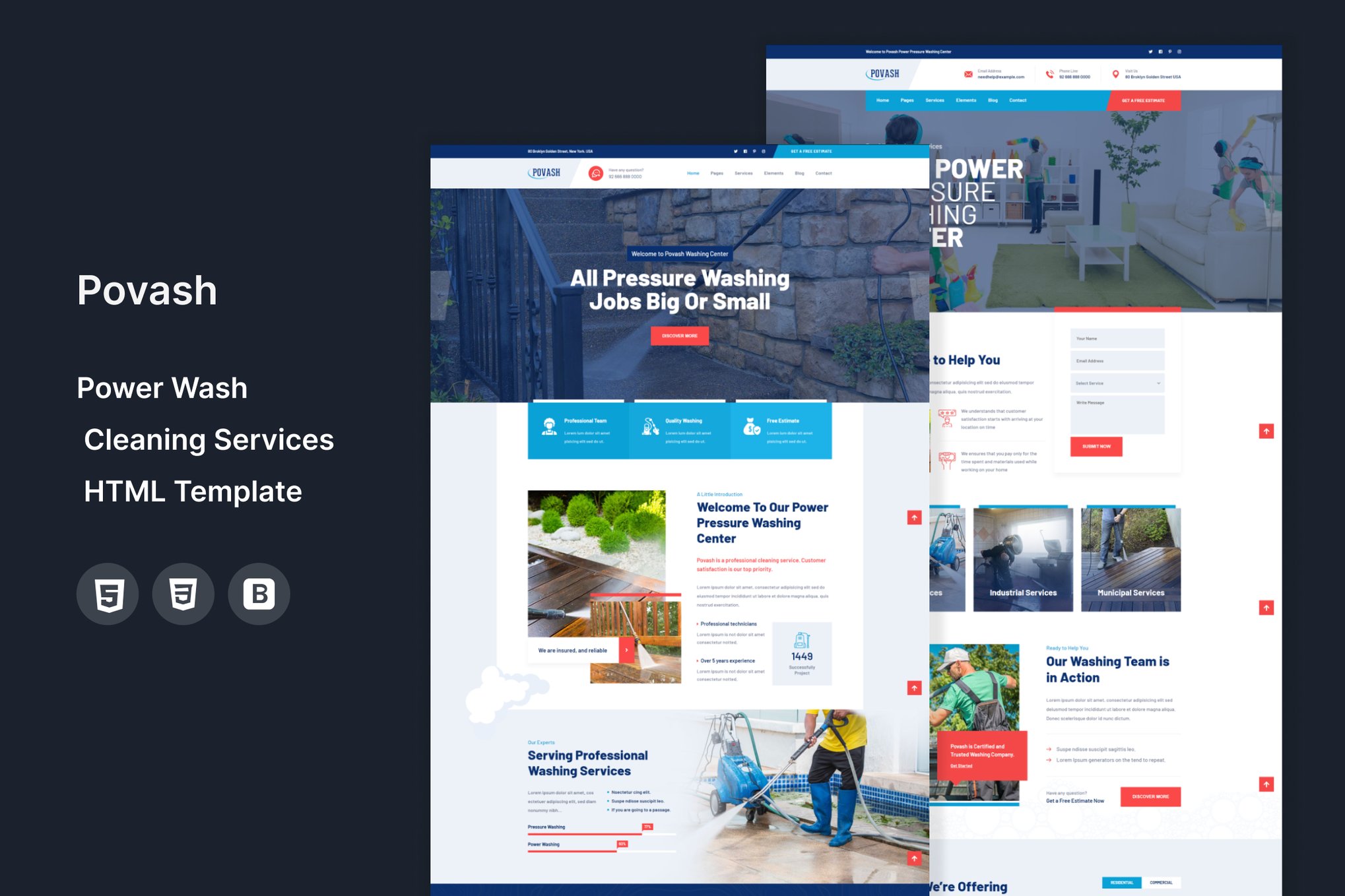 Povash | Power Wash Cleaning Services HTML Template