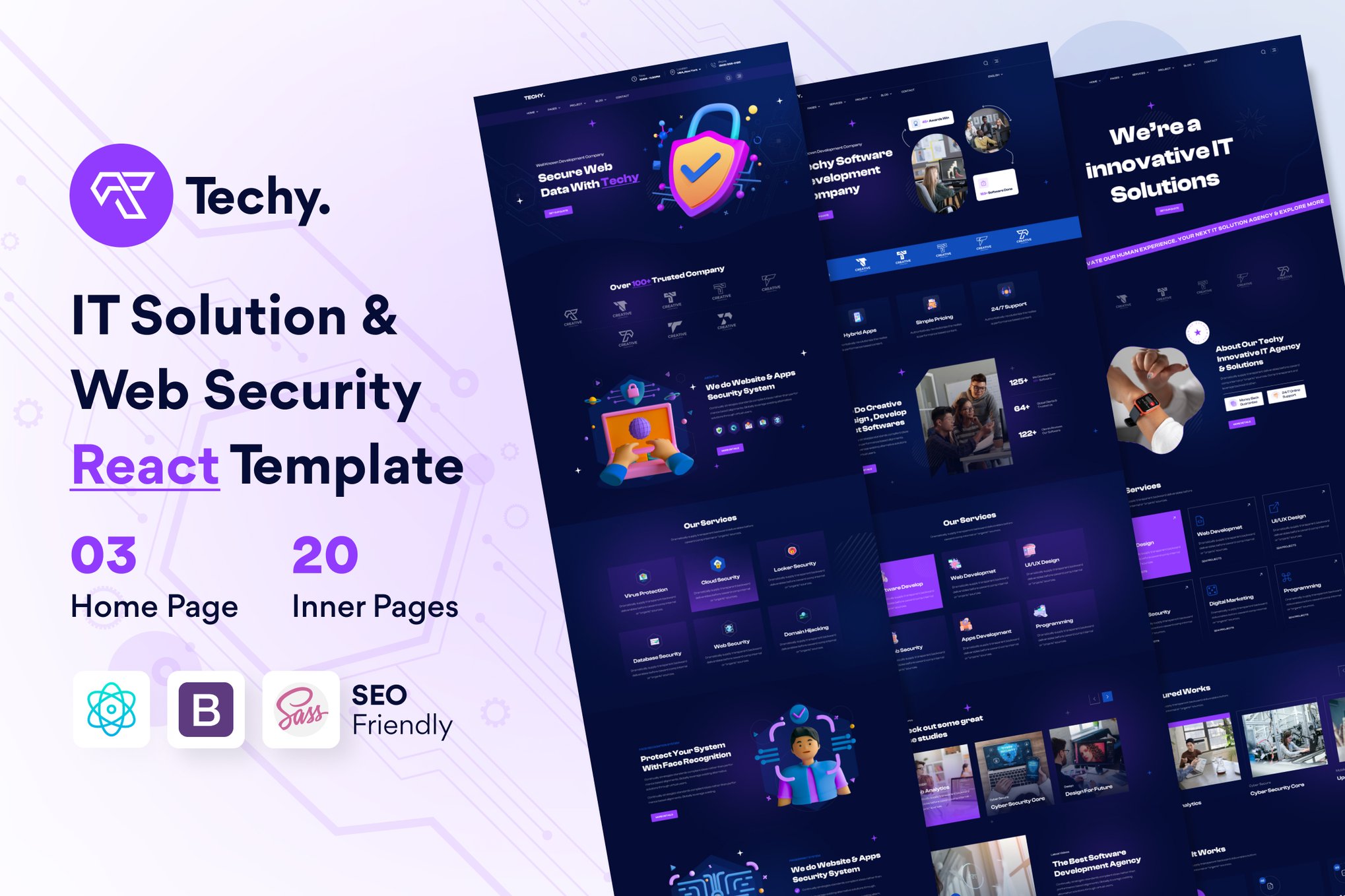 Techy – IT Solution & Web Security React Template