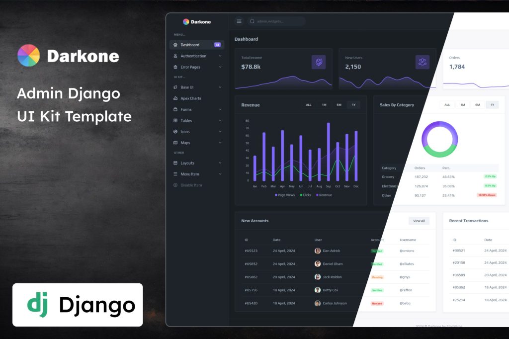 Darkone - Dark Django Admin & Ui Kit Template