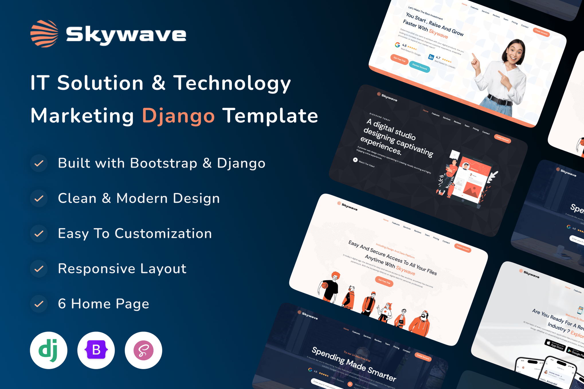 Django It Solution & Technology Landing - Skywave