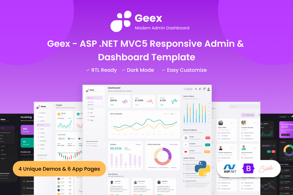 Geex - Asp .Net Mvc5 Responsive Admin & Dashboard