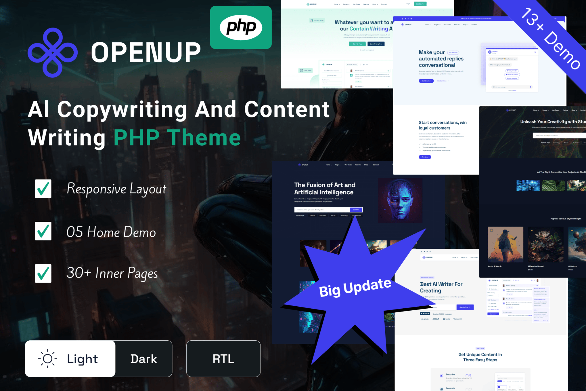 Openup - Ai Writer And Ai Application Php Template